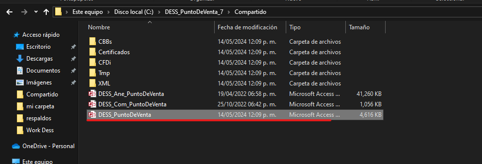 Recuperar Base de datos DESS Punto de Venta – Centro de Soporte DESS México